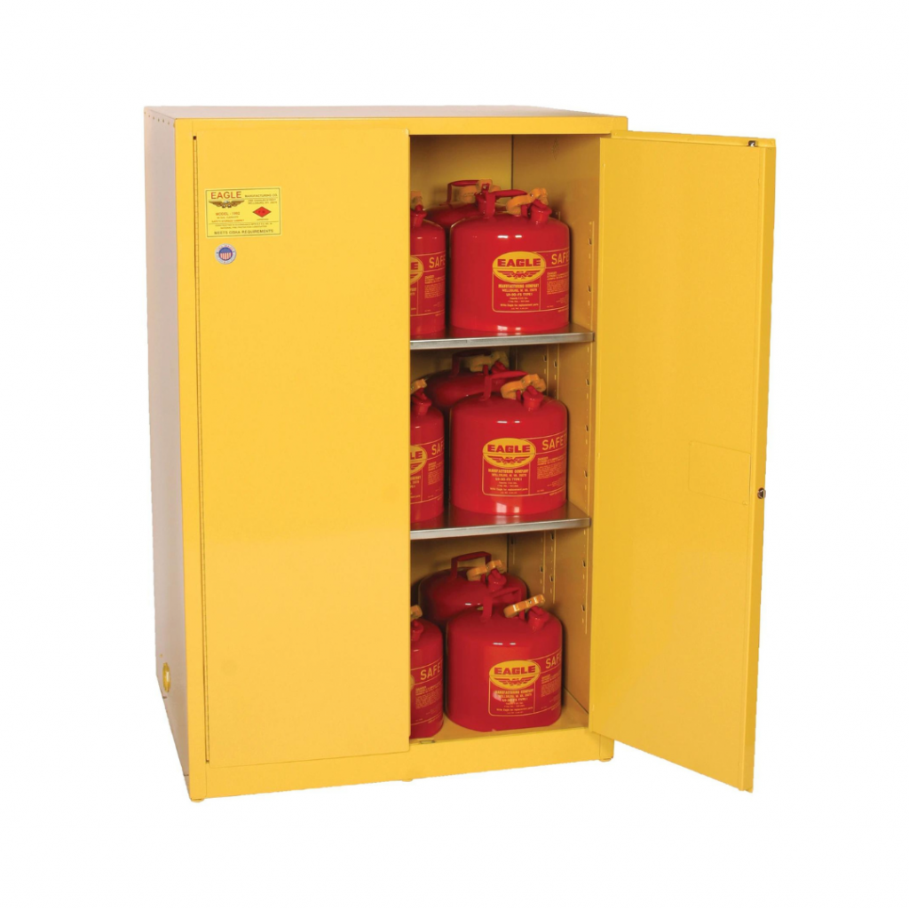 90 Gallon, 2 Shelves, 2 Door, Manual Close, Flammable Liquid Cabinet ...